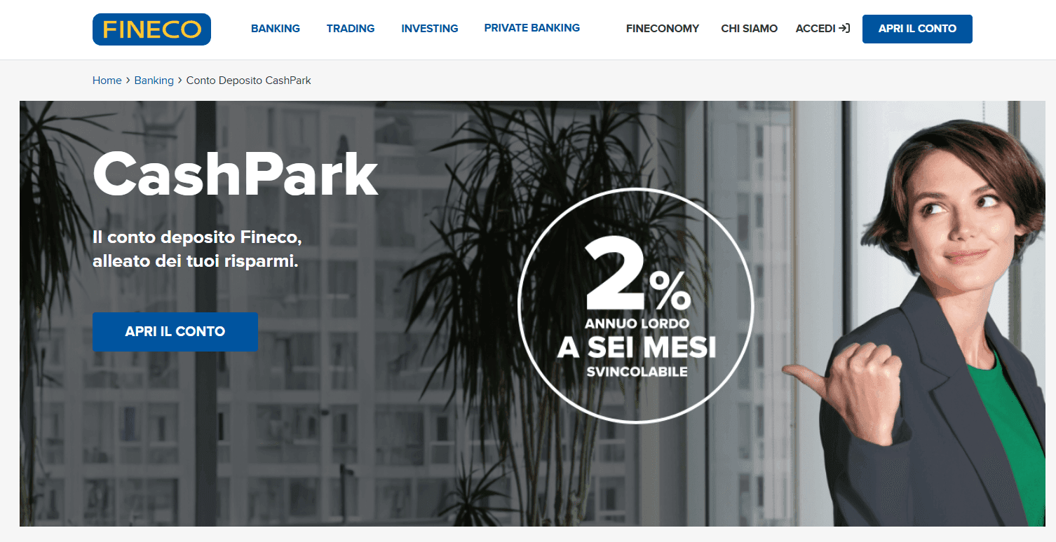 Cashpark Fineco | Conto deposito 2026, Conviene ancora?